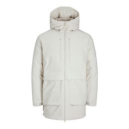 Jack & Jones Parka JACK & JONES "JCOCHARLIE PARKA JACKET BF", Herren, Gr. XS, gelb (moonbeam), Web, Obermaterial: 100% Polyester, unifarben, normal, gerader Abschluss, Jacken Parka