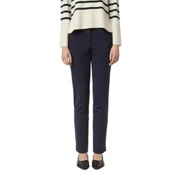 Stoffhose comma, Damen, Gr. 42, N-Gr, navy, Web, Obermaterial: 50% Viskose, 42% Polyamid, 8% Elasthan, unifarben, gerade, unten schmal lang, Hosen Stoffhose, mit Bundfalte und Viskose-Stretch