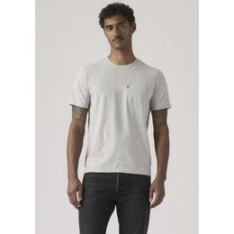 Levi's T-Shirt LEVI'S "CLASSIC POCKET TEE", Herren, Gr. XXL, texural slub midtone grau heather, Jersey, Obermaterial: 100% Baumwolle, meliert, regular fit normal, Rundhals, Shirts T-Shirt, mit aufgesetzter Brusttasche