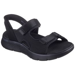 Sandale Skechers "GO WALK FLEX SANDAL-EASY ENTRY", Herren, Gr. 46, schwarz, Textil, Schuhe Sandale, Sommerschuh, Sandalette, Slip-In mit atmungsaktiver Goga Mat Sohle