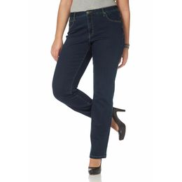 Gerade Jeans Arizona "Curve-Collection", Damen, Gr. 50, N-Gr, blau (rinsed), Jeans, Obermaterial: 99% Baumwolle, 1% Elasthan, clean, Basic, normal lang, Jeans, hohe Leibh&ouml;he, rinsed Waschung, cleaner Look