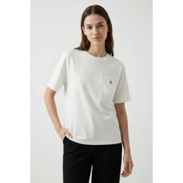 V&eacute;ro Moda T-Shirt VERO MODA "VMULLA CATY SS TOP JRS GA", Damen, Gr. M, snow wei&szlig;, Jersey, Obermaterial: 100% Baumwolle, unifarben, regular fit normal, Rundhals, Shirts T-Shirt, mit Dreieckstasche