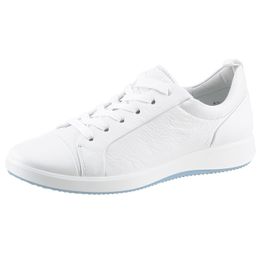 Sneaker Ara "ROMA", Damen, Gr. 2,5, wei&szlig;, Glattleder, unifarben, Schuhe Sneaker, Freizeitschuh, Halbschuh, Schn&uuml;rschuh mit High Soft Fu&szlig;bett, G-Weite, Topseller