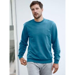 Sweatshirt Catamaran, Herren, Gr. 44/46, blau (topas), 100% Baumwolle, unifarben, Rundhals, Sweatshirts Sweatshirt