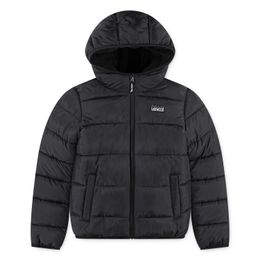 Steppjacke LEVI'S KIDS "LVB SHERPA LINED MDWT PU", Jungen, Gr. 6 (116), schwarz, Web, Obermaterial: 100% Polyester, leicht gl&auml;nzend, Jacken Steppjacke, warm wattiert