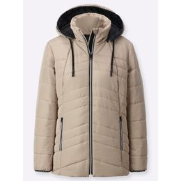 WITT Damen Steppjacke mit abnehmbarer Kapuze, sesam, Gr&ouml;&szlig;e 18