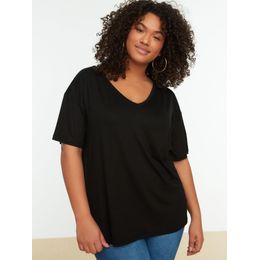 Trendyol Curve T-Shirt Damen Gr&ouml;&szlig;e 6XL schwarz