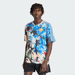adidas Performance Trikot 'Manchester United Stone Roses' Herren Gr&ouml;&szlig;e M beige / azur / gr&uuml;n / wei&szlig;
