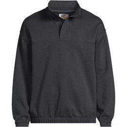 LANDS' END Sweatshirt mit Zipper, Herren,  Grau, Baumwolle, by Lands' End