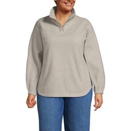 LANDS' END Luxe Fleece-Pullover, Damen,  Beige, Polyester, by Lands' End