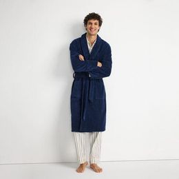 LANDS' END Bademantel aus t&uuml;rkischem Frottee, Herren,  Blau, Baumwolle, by Lands' End