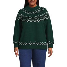 LANDS' END Softer Fair Isle Pullover mit Stehbund, Damen,  Braun, Baumwoll-Mischung/Woll-Mischung/Nylon-Mischung, by Lands' End