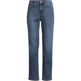 LANDS' END All-Day CoolMax Straight Fit Jeans Mid Waist, Damen,  Blau, by Lands' End