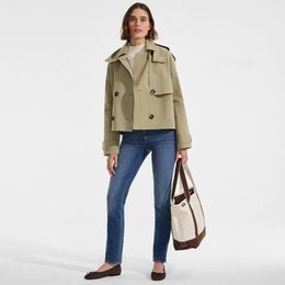 LANDS' END Kurzer Trenchcoat mit Kapuze, Damen,  Gr&uuml;n, by Lands' End