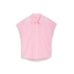 Tom Tailor Denim Damen Bluse mit Streifenmuster, rosa, Gestreift, Gr. XS