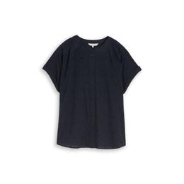 Tom Tailor Damen Loose Fit Bluse, blau, Uni, Gr. 40