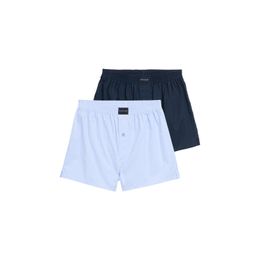 Tom Tailor Herren Boxershorts aus Baumwolle im 2er-Pack, blau, Kariert, Gr. S