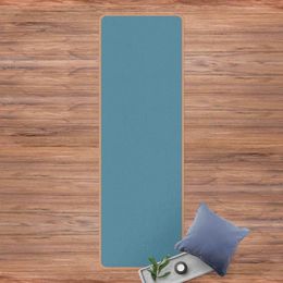 Bilderwelten Yogamatte Kork Unifarben blau Training Sportmatte - Meerblau - Gymnastik rutschfest