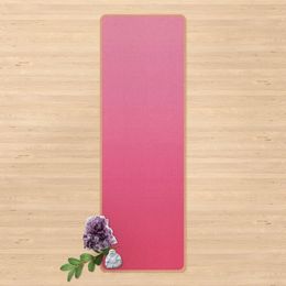 Yogamatte Kork - Farbverlauf Pink - Illustration pink Training Sportmatte Gymnastik rutschfest