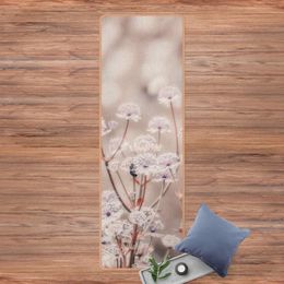 Bilderwelten Yogamatte Kork Landhaus braun Blumen Sportmatte - Federleichte Wildblumen - Gr&auml;ser rutschfest