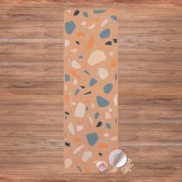 Bilderwelten Yogamatte Kork modern petrol Training Mosaik - Detailliertes Terrazzo Muster Asti - Gymnastik rutschfest