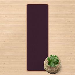 Yogamatte Kork - Aubergine - Unifarben violett Training Sportmatte Gymnastik rutschfest