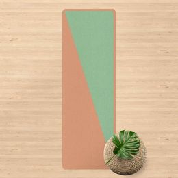 Bilderwelten Yogamatte Kork Unifarben gr&uuml;n Training Sportmatte - Einfaches Mintfarbenes Dreieck - Geometrisch rutschfest