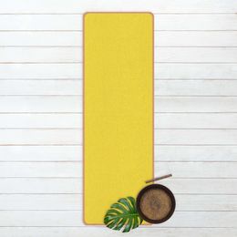 Bilderwelten Yogamatte Kork Unifarben gelb Training Sportmatte - Colour Lemon Yellow - Gymnastik rutschfest