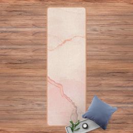 Bilderwelten Yogamatte Kork Illustration rosa Training Aquarell - Spiel der Farben Pastell Zuckerwatte - Gymnastik rutschfest