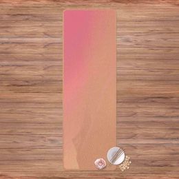 Bilderwelten Yogamatte Kork Abstrakt rosa Training Sportmatte - Abstrakte Punktlandschaft Abendrot - Punkte rutschfest