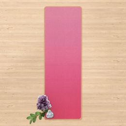 Yogamatte Kork - Farbverlauf Pink - Illustration pink Training Sportmatte Gymnastik rutschfest