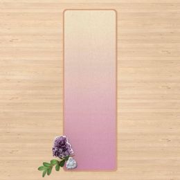 Yogamatte Kork - Farbverlauf Creme - Illustration beige Training Sportmatte Gymnastik rutschfest