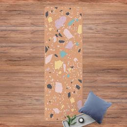 Bilderwelten Yogamatte Kork modern bunt Training Mosaik - Detailliertes Terrazzo Muster Capri - Gymnastik rutschfest