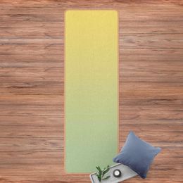 Bilderwelten Yogamatte Kork Illustration gelb Training Sportmatte - Farbverlauf Grasgr&uuml;n - Gymnastik rutschfest