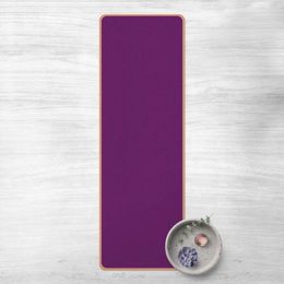 Yogamatte Kork - Colour Purple - Unifarben violett Training Sportmatte Gymnastik rutschfest