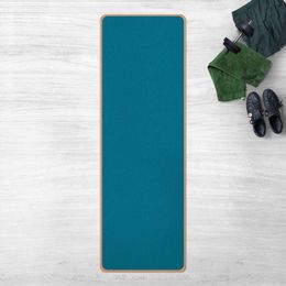 Bilderwelten Yogamatte Kork Unifarben petrol Training Sportmatte - Petrol - Gymnastik rutschfest