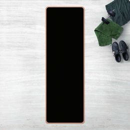 Bilderwelten Yogamatte Kork Unifarben schwarz Training Sportmatte - Tiefschwarz - Gymnastik rutschfest