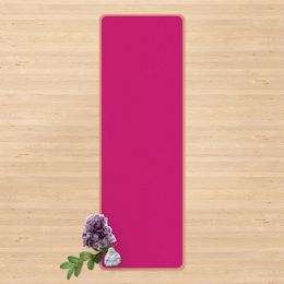 Bilderwelten Yogamatte Kork Unifarben pink Training Sportmatte - Colour Pink - Gymnastik rutschfest