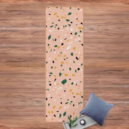 Bilderwelten Yogamatte Kork modern orange Training Mosaik - Detailliertes Terrazzo Muster Lecce - Gymnastik rutschfest