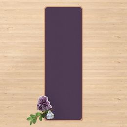 Yogamatte Kork - Rotviolett - Unifarben violett Training Sportmatte Gymnastik rutschfest