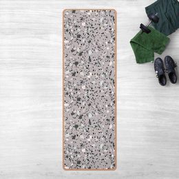 Bilderwelten Yogamatte Kork modern grau Training Mosaik - Detailliertes Terrazzo Muster Massa - Gymnastik rutschfest