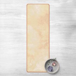 Bilderwelten Yogamatte Kork Illustration gelb Training Sportmatte - Aquarellstruktur Gelbe Sonnenflecken - Gymnastik rutschfest