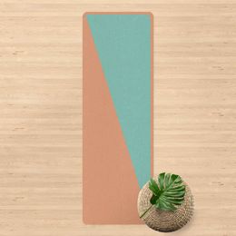 Bilderwelten Yogamatte Kork Unifarben blau Training Sportmatte - Einfaches Blaues Dreieck - Geometrisch rutschfest