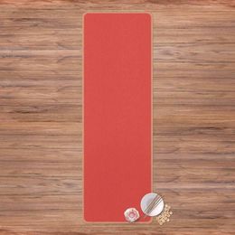 Bilderwelten Yogamatte Kork Unifarben rot Training Sportmatte - Vermillion - Gymnastik rutschfest