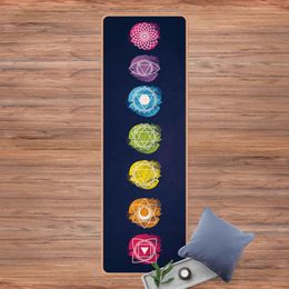 Bilderwelten Yogamatte Kork Orientalisch bunt Spirituell Sportmatte - Sieben Chakren - Yoga rutschfest