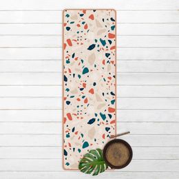 Bilderwelten Yogamatte Kork modern beige Training Mosaik - Detailliertes Terrazzo Muster Torino - Gymnastik rutschfest