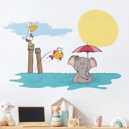 Bilderwelten Wandtattoo Tiere modern selbstklebend Wandaufkleber - NICI - Priscilla - Elefant Kinderzimmer Baby M&auml;dchen Jungen