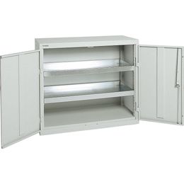 Umweltschrank ohne T&uuml;rlochung, HxBxT 900 x 1000 x 500 mm, 2 Wannenb&ouml;den, lichtgrau / lichtgrau kaiserkraft