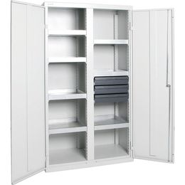 Umweltschrank ohne T&uuml;rlochung, HxBxT 1800 x 1000 x 500 mm, 7 Wannenb&ouml;den, lichtgrau / lichtgrau kaiserkraft