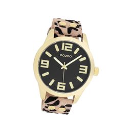 Oozoo Analog-Armbanduhr Timepieces beige, schwarz extra gro&szlig; (ca. 46mm) | Gr.: onesize